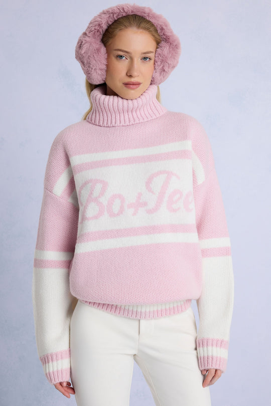 Knit Turtleneck Oversized Jumper in Powder Pink | Bo+Tee – Oh Polly AE