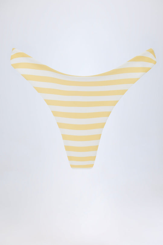 Santos Cheeky Bikini Bottoms in Lemon Yellow Stripe | Oh Polly